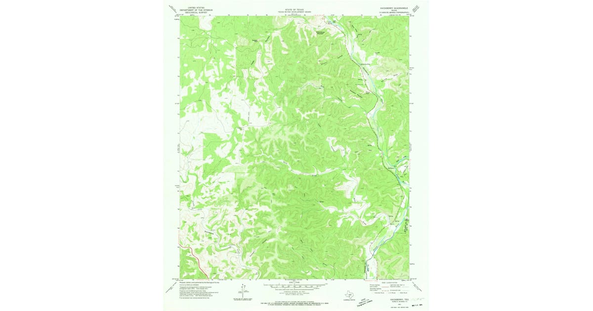 1971 Map of Hackberry, Edwards County, TX — High-Res | Pastmaps