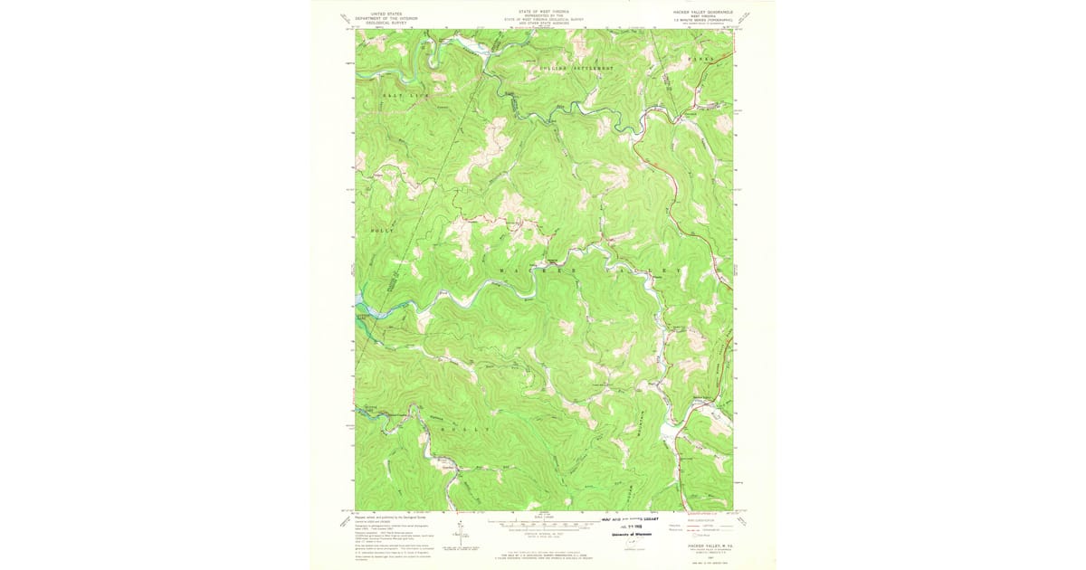 1967 Map of Hacker Valley, Webster County, WV — High-Res | Pastmaps