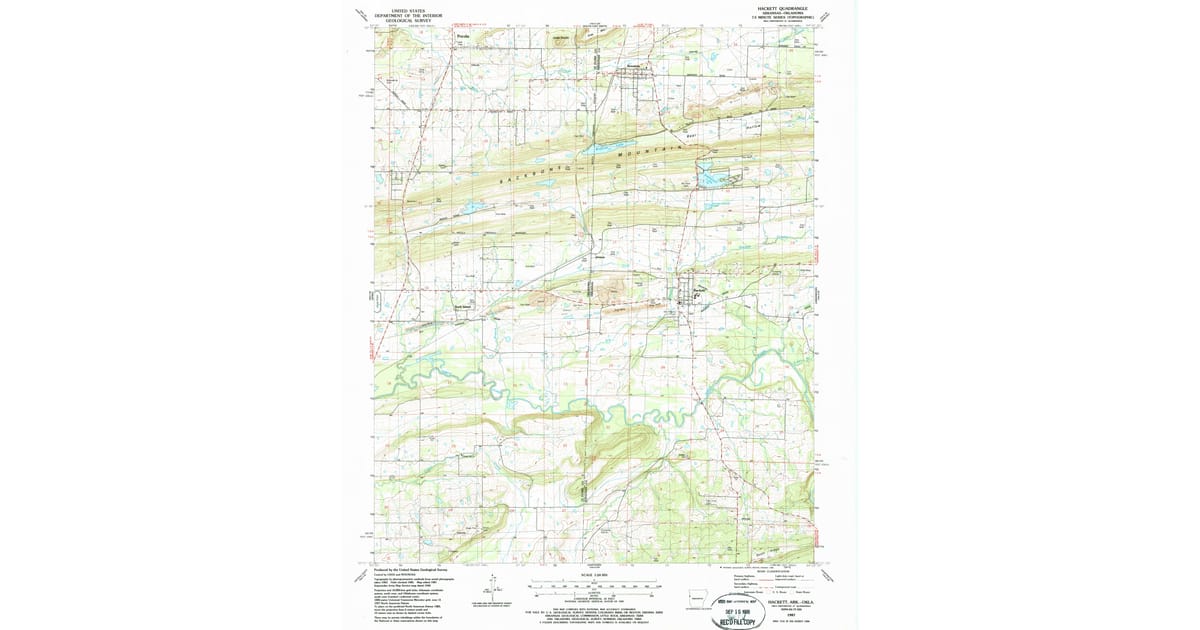 1987 Map of Hackett, AR — High-Res | Pastmaps
