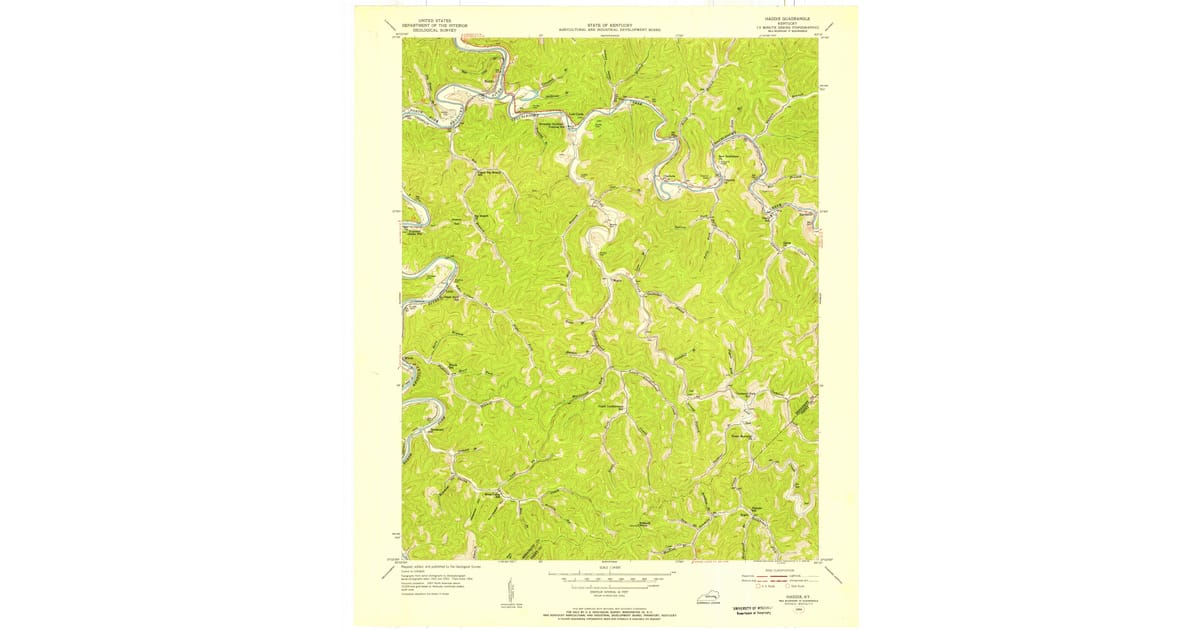 1954 Map of Haddix, Breathitt County, KY — High-Res | Pastmaps