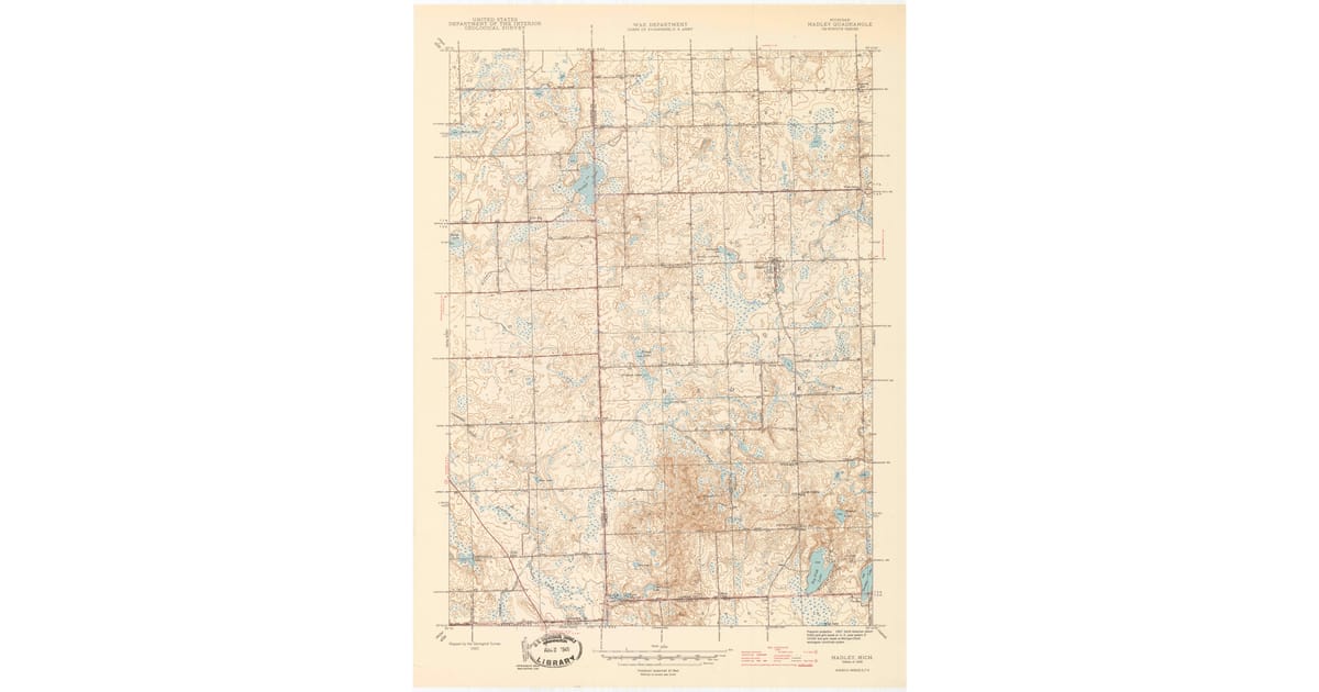 1945 Map of Hadley, Lapeer County, MI — High-Res | Pastmaps