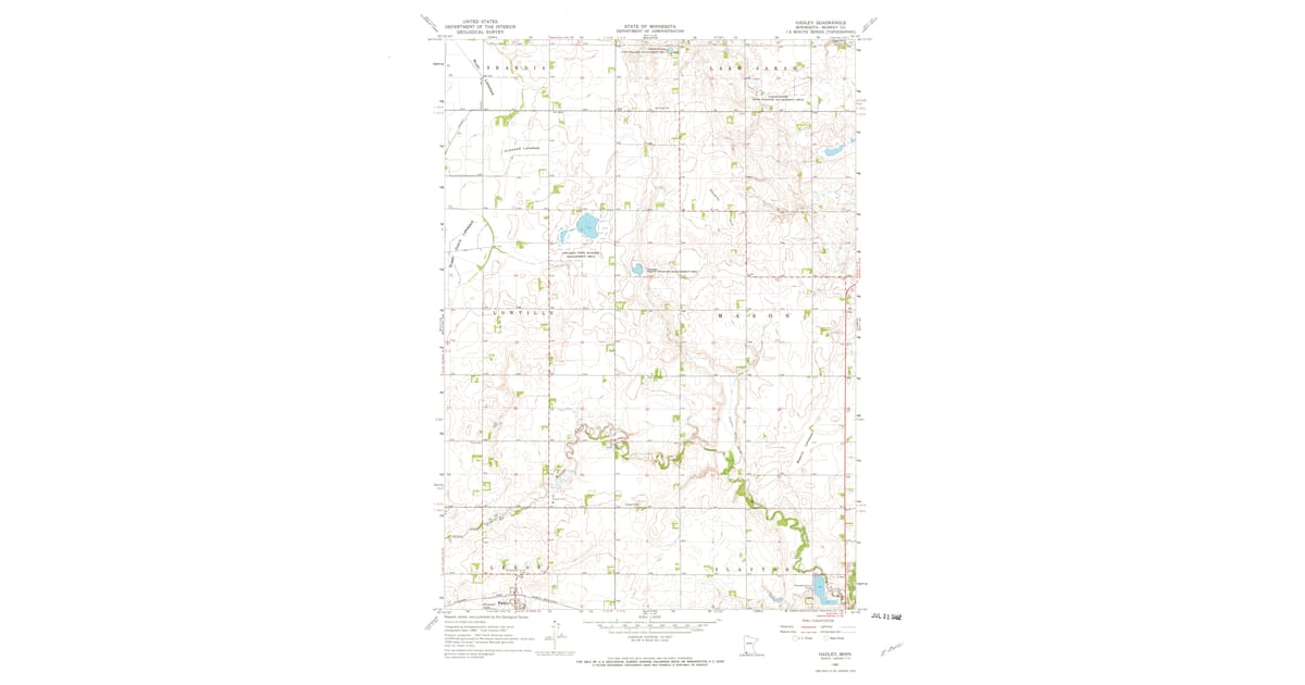 1967 Map of Hadley, MN — High-Res | Pastmaps
