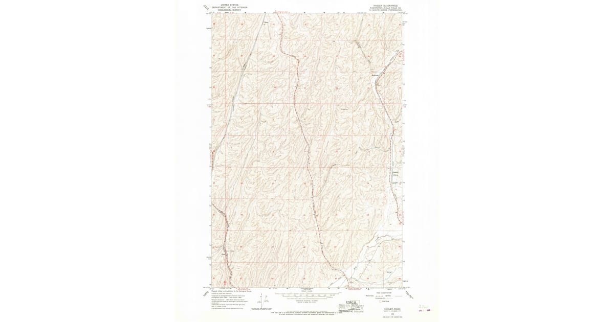 1966 Map of Hadley, Walla Walla County, WA — High-Res | Pastmaps