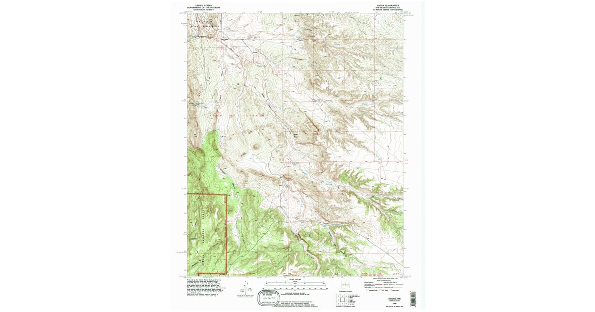 1990 Map of Hagan, Sandoval County, NM — High-Res | Pastmaps