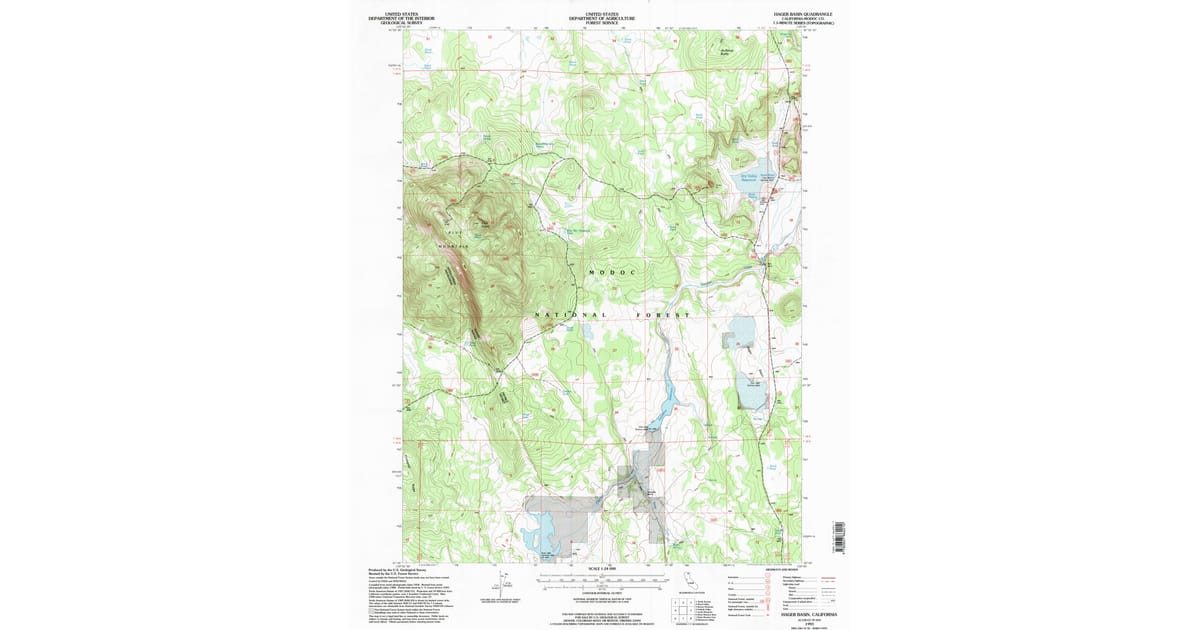 1993 Map of Hager Basin, Modoc County, CA — High-Res | Pastmaps