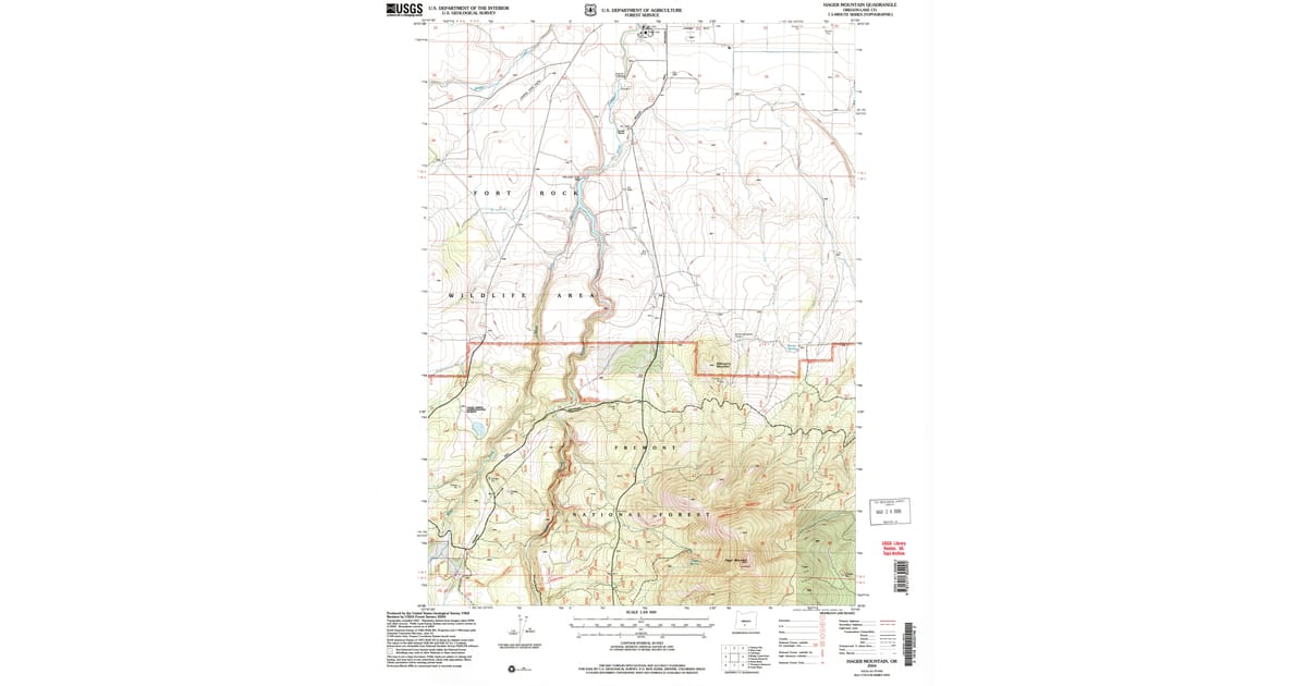 2004 Map of Hager Mountain, Lake County, OR — High-Res | Pastmaps