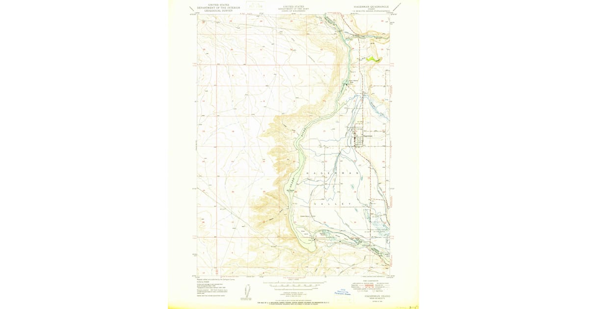 1950 Map of Hagerman, ID — High-Res | Pastmaps