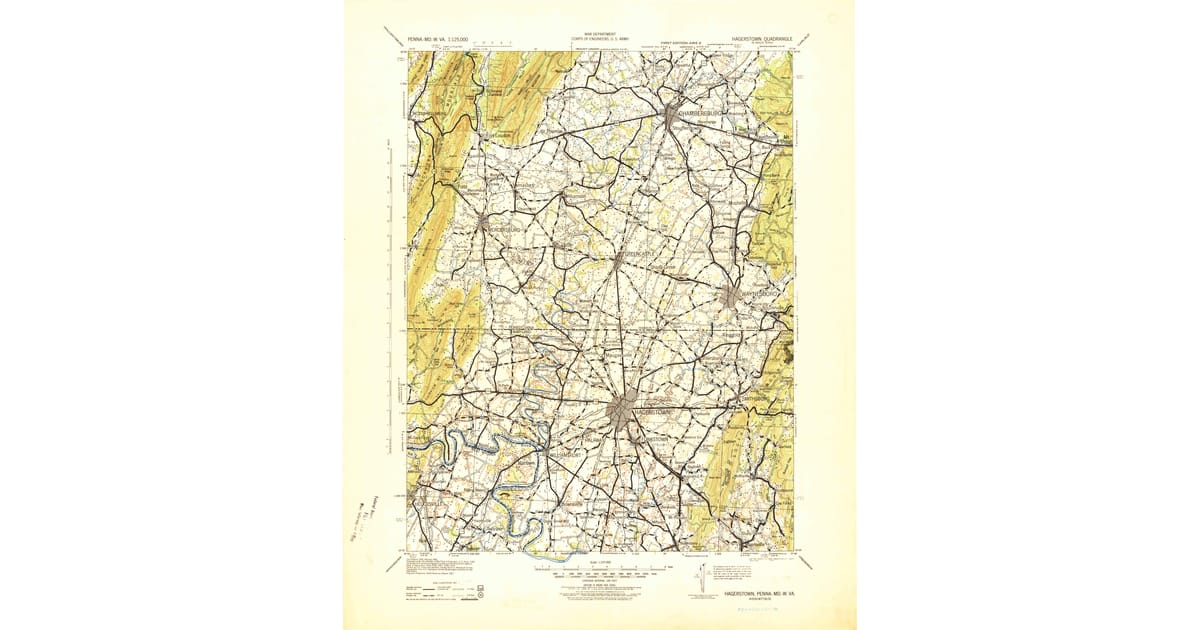 1943 Map of Hagerstown, MD — High-Res | Pastmaps