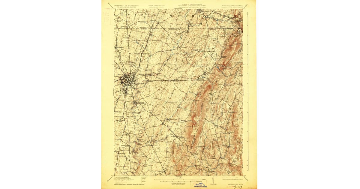 1912 Map of Hagerstown, MD — High-Res, 1928 Print | Pastmaps