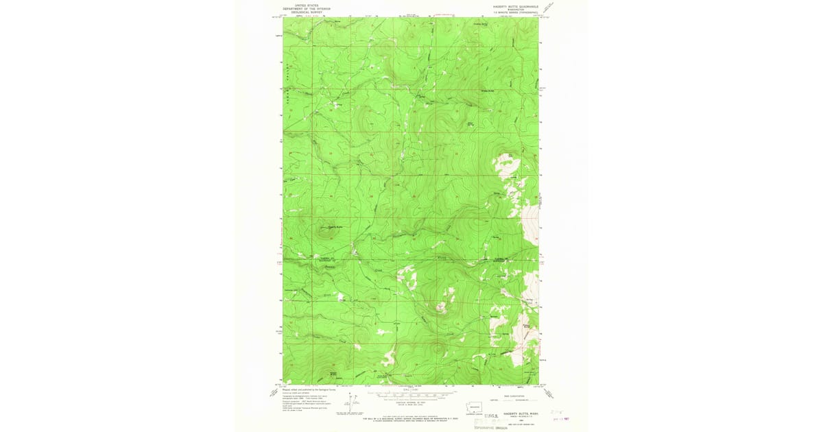 1965 Map of Hagerty Butte, Yakima County, WA — High-Res | Pastmaps