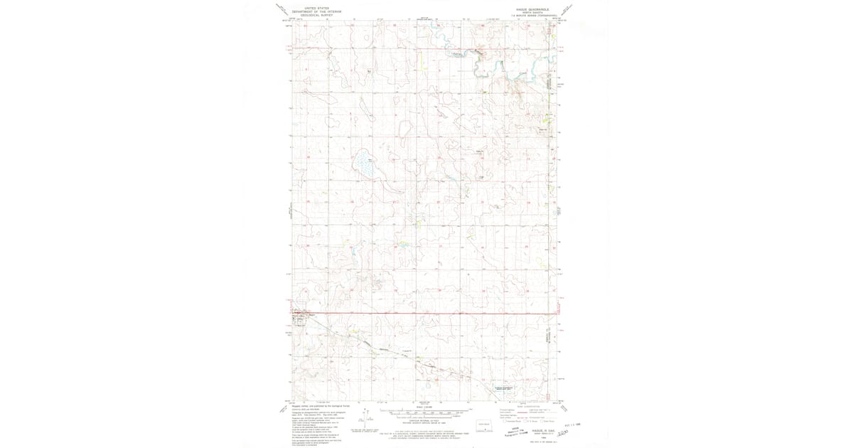 1980 Map of Hague, ND — High-Res | Pastmaps