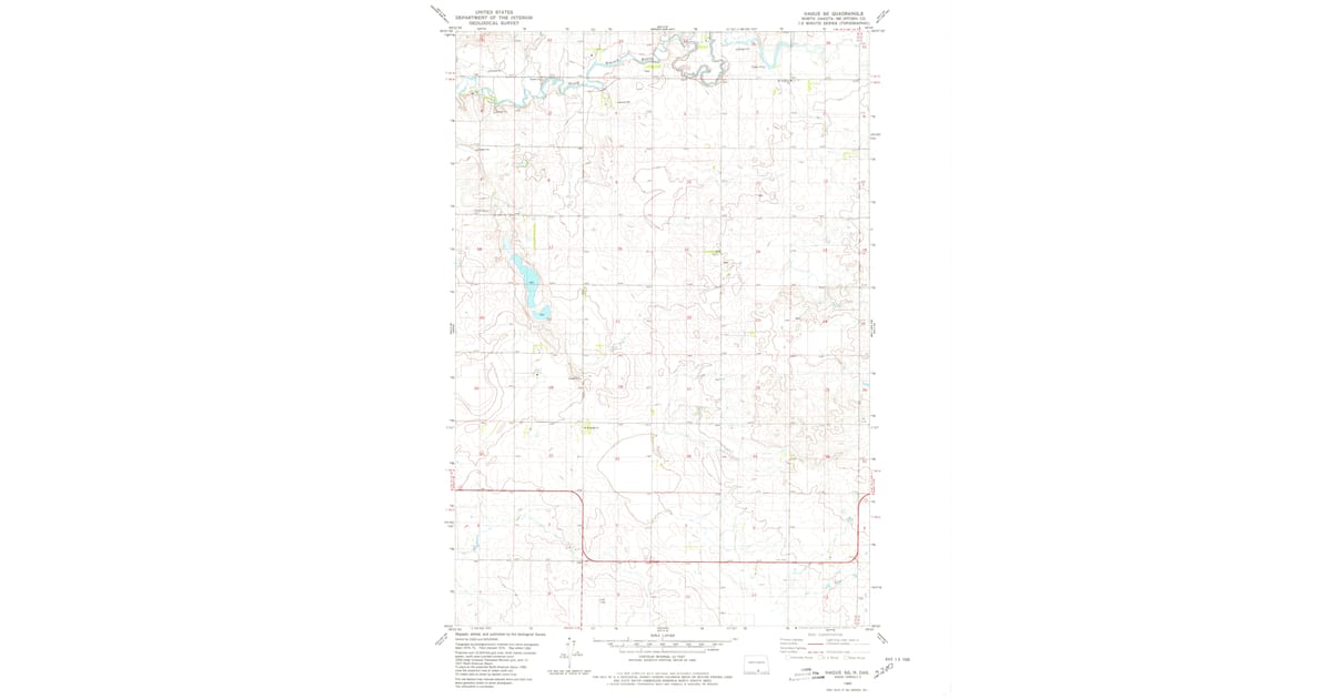1980 Map of Hague SE, McIntosh County, ND — High-Res | Pastmaps