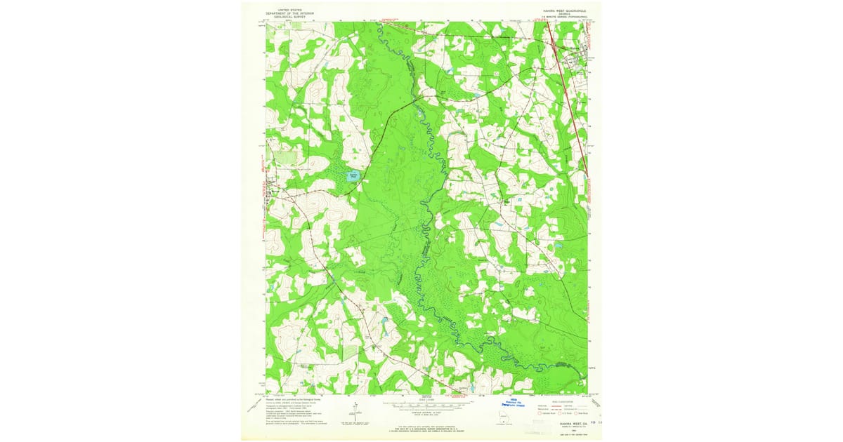 1961 Map of Hahira West, Brooks County, GA — High-Res | Pastmaps