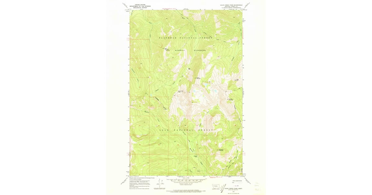 1970 Map of Hahn Creek Pass, Powell County, MT — High-Res | Pastmaps