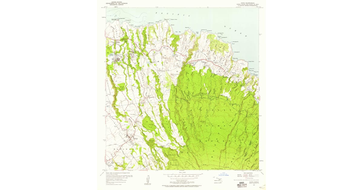 1957 Map of Haiku, Maui County, HI — High-Res | Pastmaps