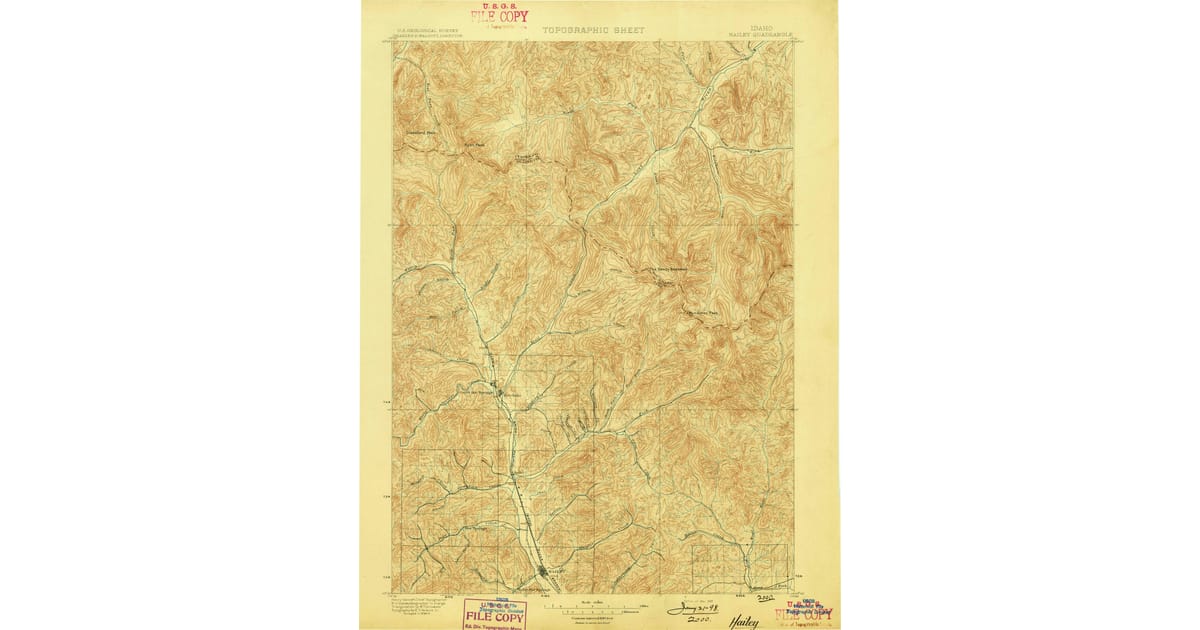 1897 Map of Hailey, ID — High-Res | Pastmaps