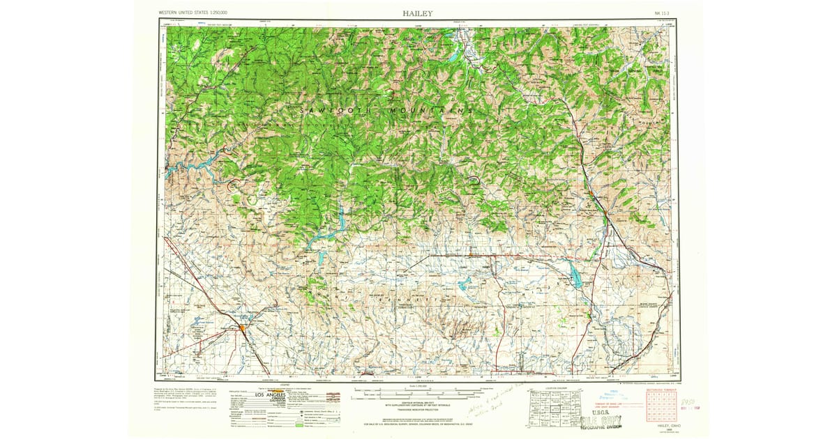 1955 Map of Hailey, ID — High-Res | Pastmaps