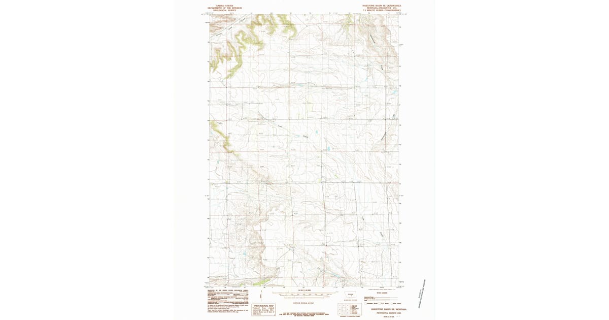 1985 Map of Hailstone Basin SE, Stillwater County, MT — High-Res | Pastmaps