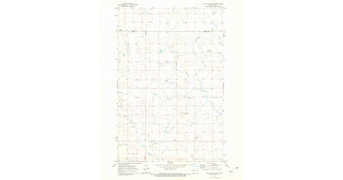 1970 Map of Hailstone Butte, Morton County, ND — High-Res | Pastmaps