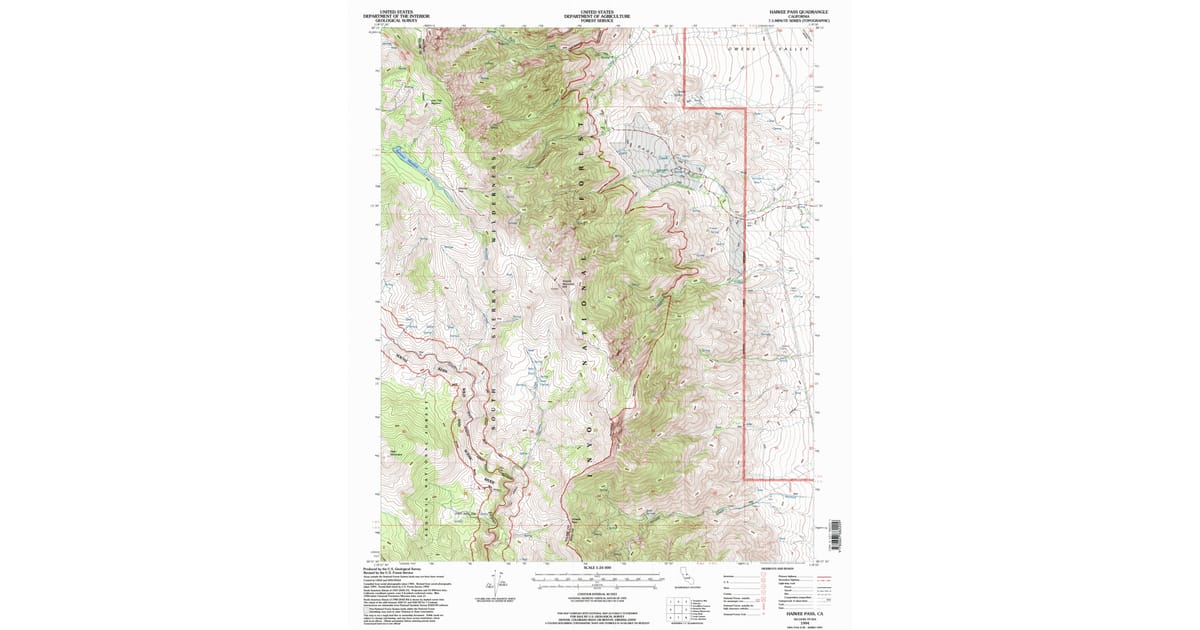 1994 Map of Haiwee Pass, Inyo County, CA — High-Res | Pastmaps
