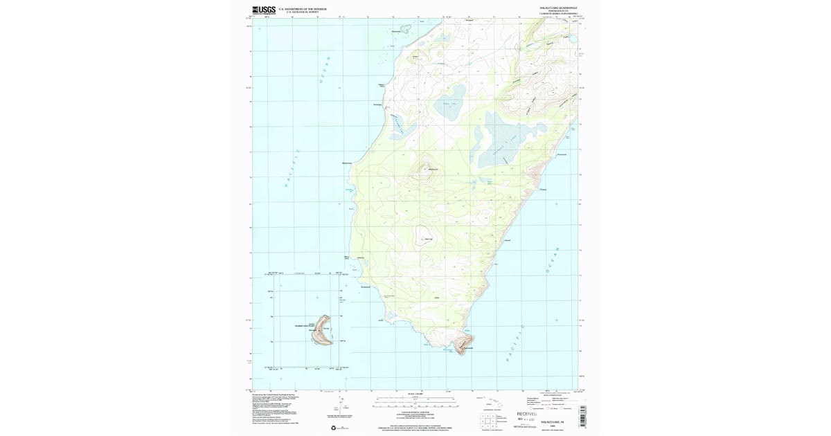 1989 Map of Halalii Lake, Kauai County, HI — High-Res | Pastmaps