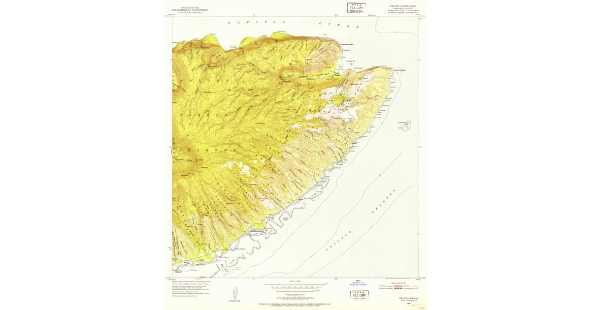 Old Maps of Hālawa, HI for Academic Research | Pastmaps
