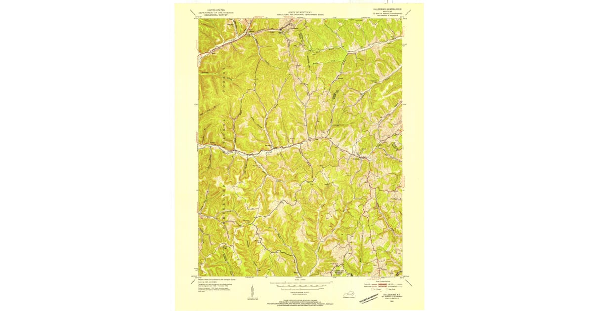 1953 Map of Haldeman, Rowan County, KY — High-Res | Pastmaps