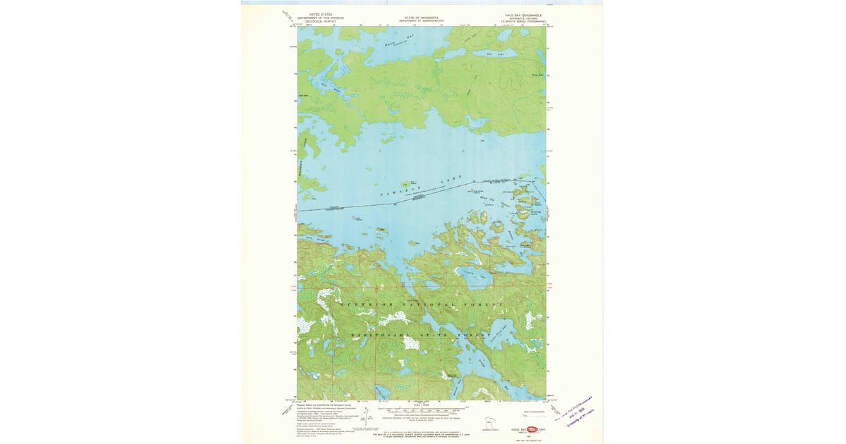 1967 Map of Hale Bay, St. Louis County, MN — High-Res | Pastmaps