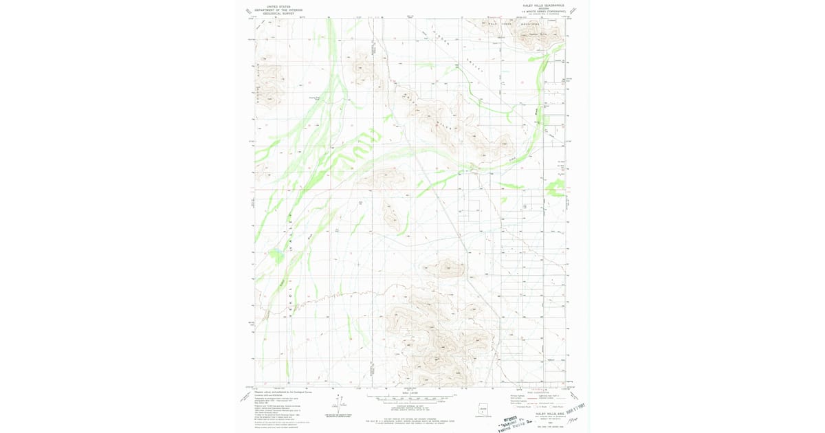 1981 Map of Haley Hills, Pinal County, AZ — High-Res | Pastmaps