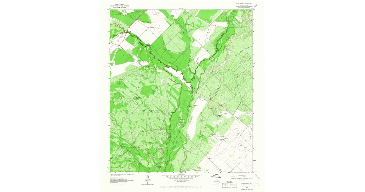 1964 Map of Halff Ranch, Frio County, TX — High-Res | Pastmaps