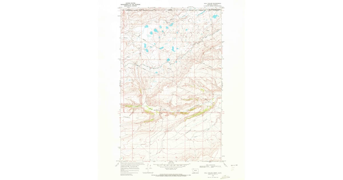 1968 Map of Hall Coulee, Glacier County, MT — High-Res | Pastmaps