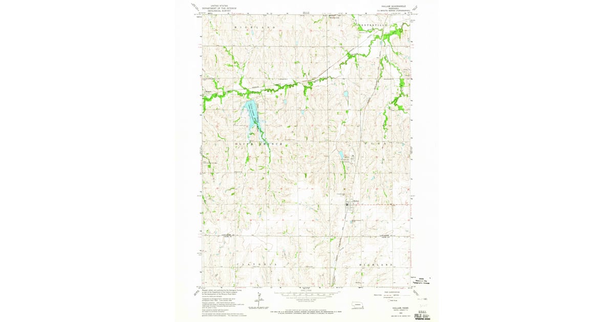 1964 Map of Hallam, NE — High-Res | Pastmaps