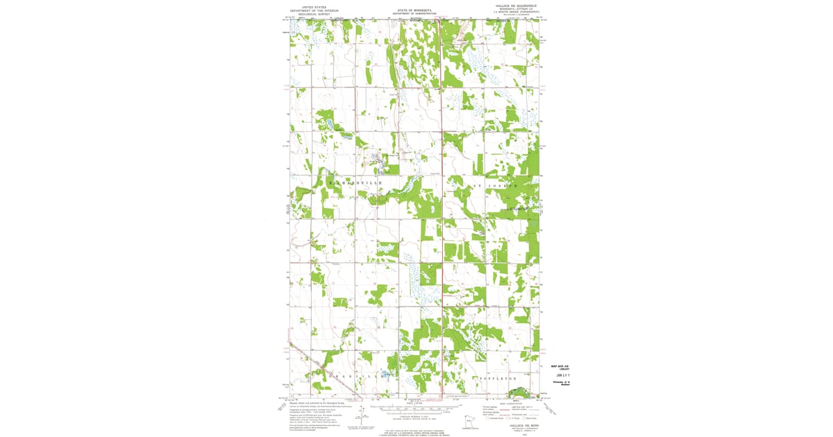 1974 Map of Hallock NE, Kittson County, MN — High-Res | Pastmaps