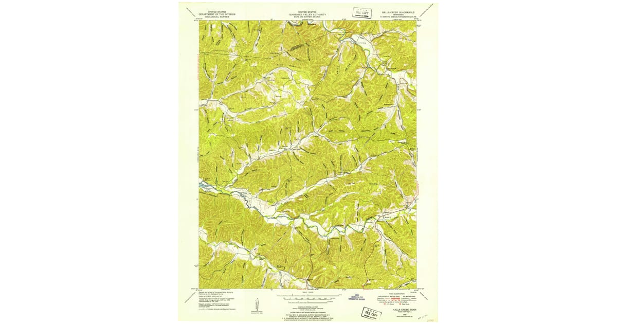 1950 Map of Halls Creek, Humphreys County, TN — High-Res | Pastmaps
