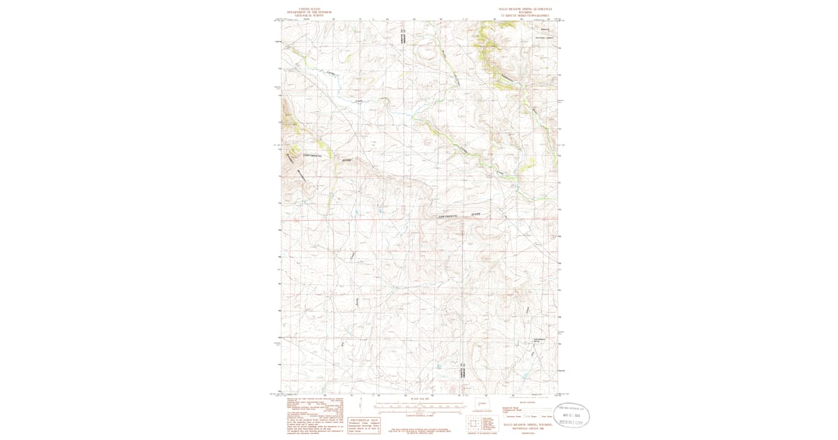 1986 Map of Halls Meadow Spring, Sublette County, WY — High-Res | Pastmaps