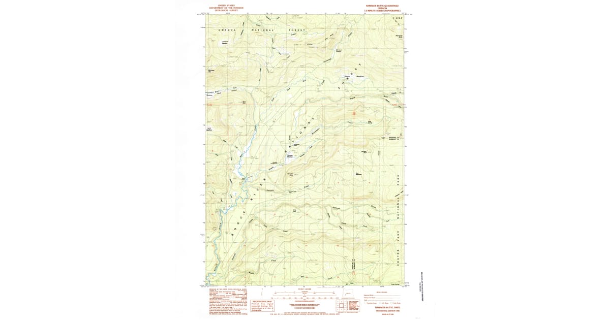 1985 Map of Hamaker Butte, Douglas County, OR — High-Res | Pastmaps