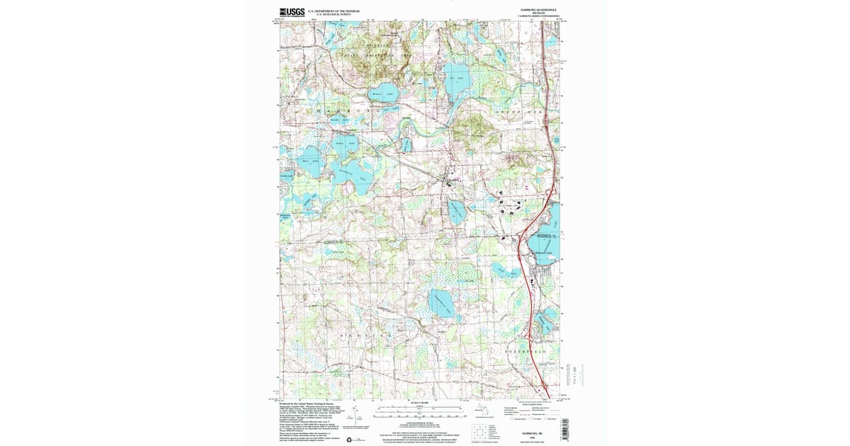 1996 Map of Hamburg, Livingston County, MI — High-Res | Pastmaps