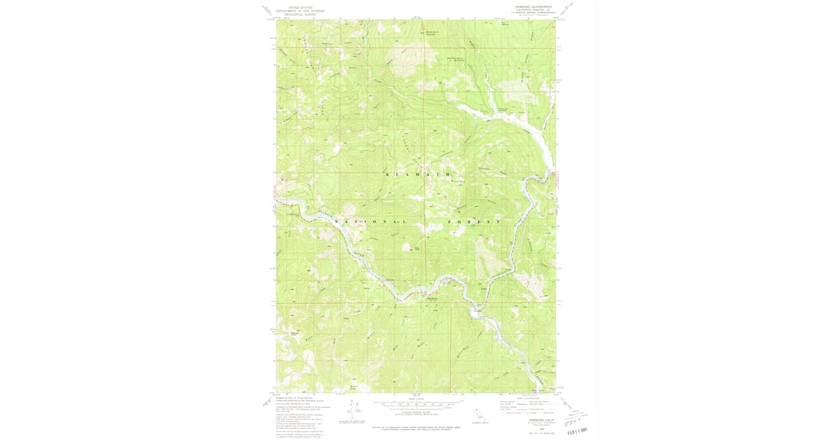 1980 Map of Hamburg, Siskiyou County, CA — High-Res | Pastmaps