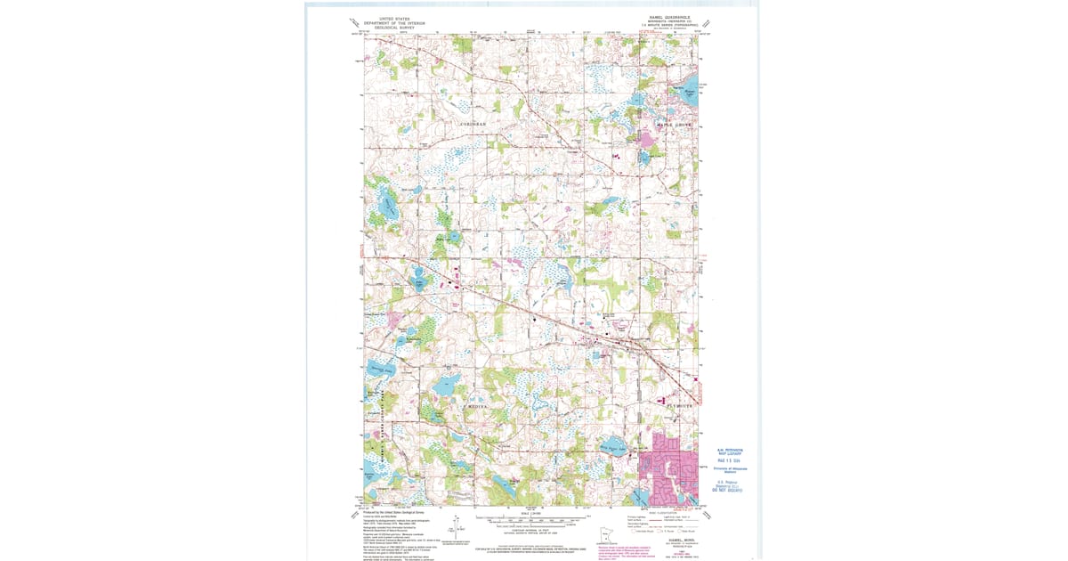 1981 Map of Hamel, Hennepin County, MN — High-Res, 1993 Print | Pastmaps