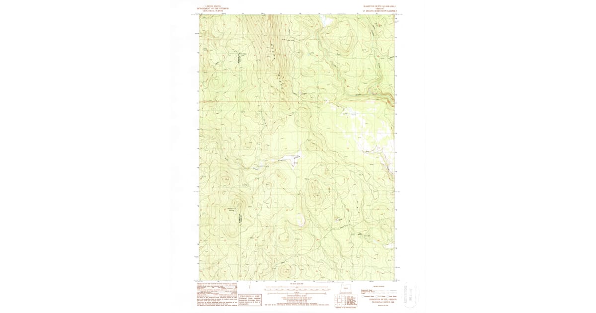 1988 Map of Hamelton Butte, Lake County, OR — High-Res | Pastmaps