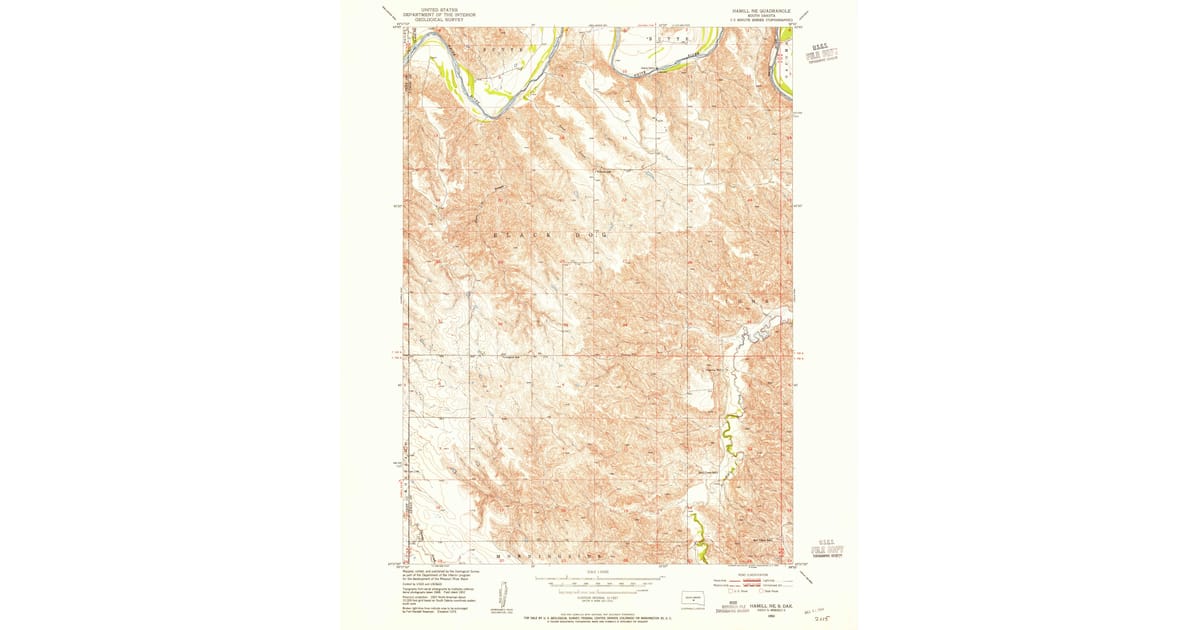 1952 Map of Hamill NE, Lyman County, SD — High-Res | Pastmaps