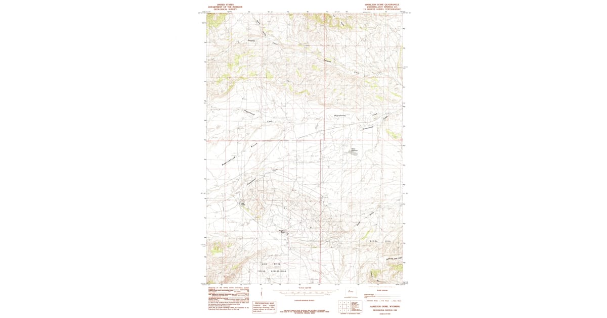 1985 Map of Hamilton Dome, Hot Springs County, WY — High-Res | Pastmaps