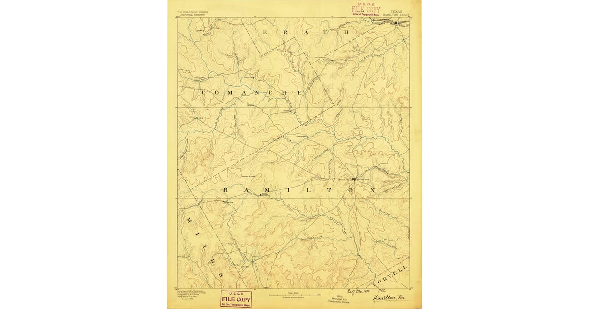 1888 Map of Hamilton, TX — High-Res | Pastmaps
