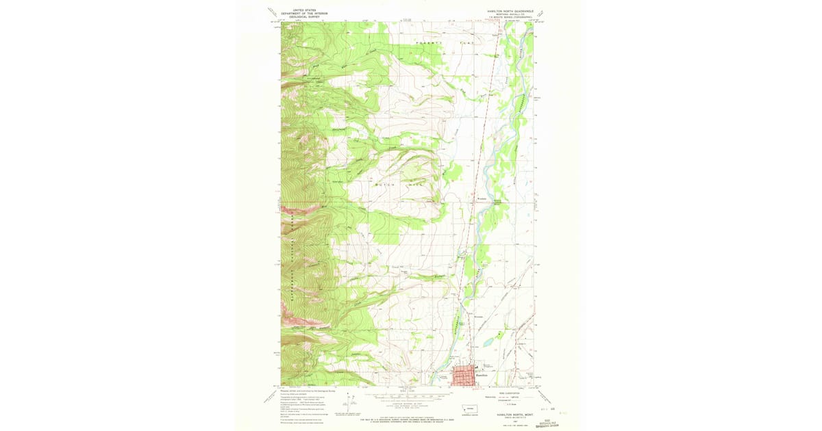 1967 Map of Hamilton North, Ravalli County, MT — High-Res | Pastmaps