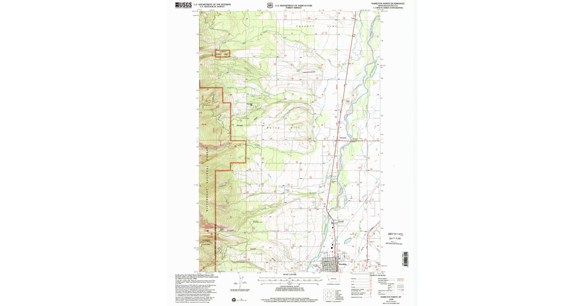 1990s Maps of Pinesdale, MT | Pastmaps