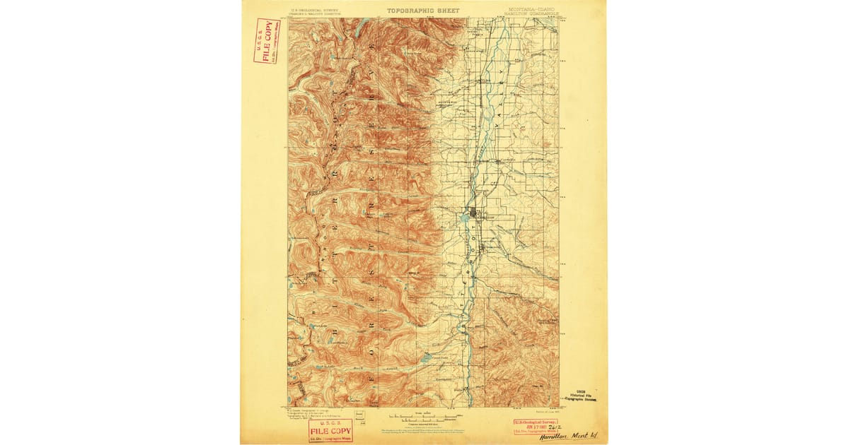 1901 Map of Hamilton, MT — High-Res | Pastmaps