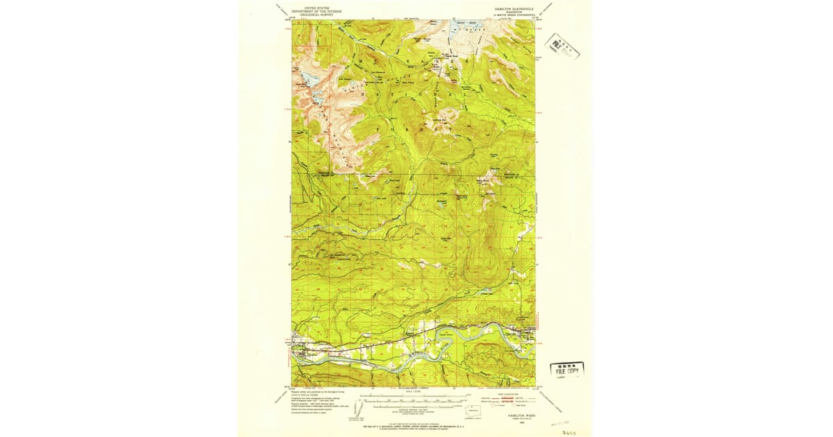 1952 Map of Hamilton, WA — High-Res | Pastmaps