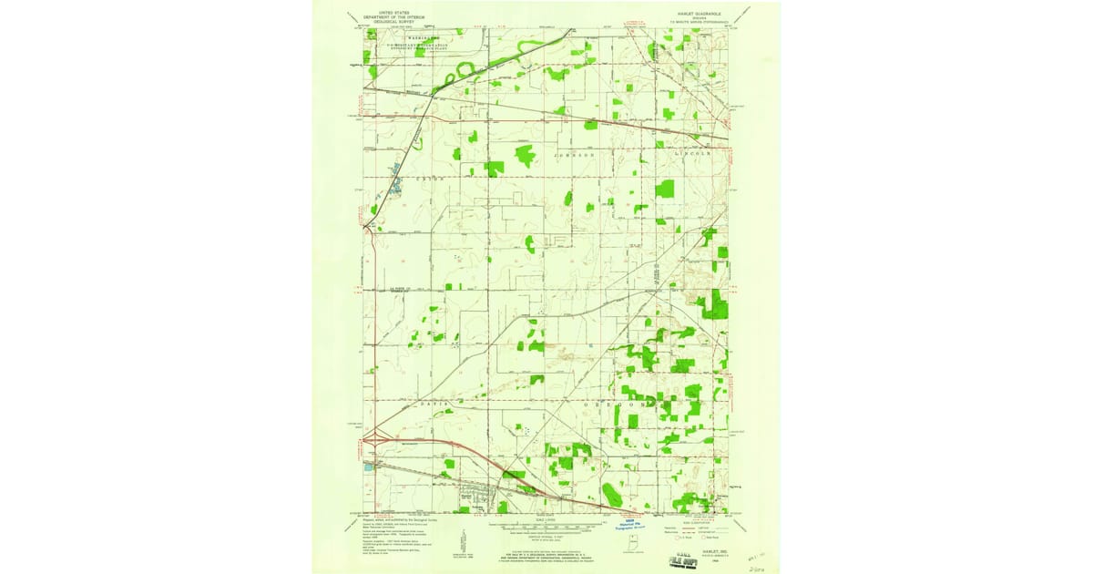 1958 Map of Hamlet, IN — High-Res | Pastmaps
