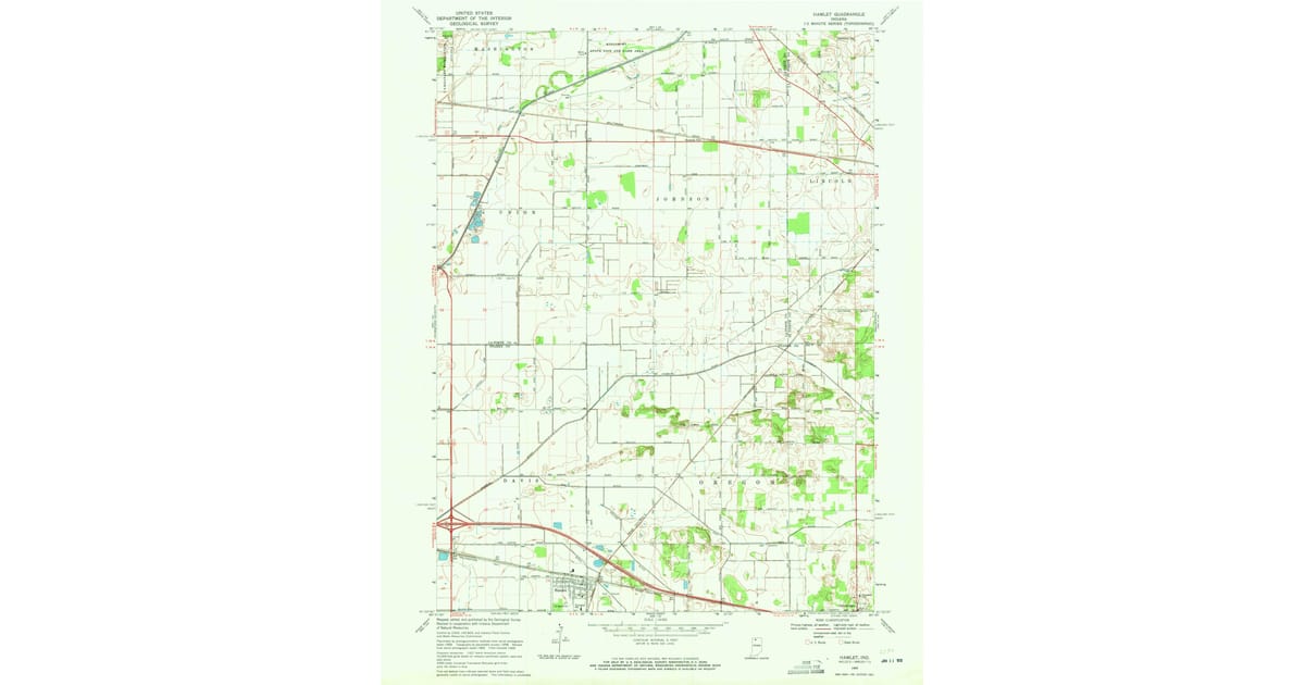 1969 Map of Hamlet, IN — High-Res | Pastmaps