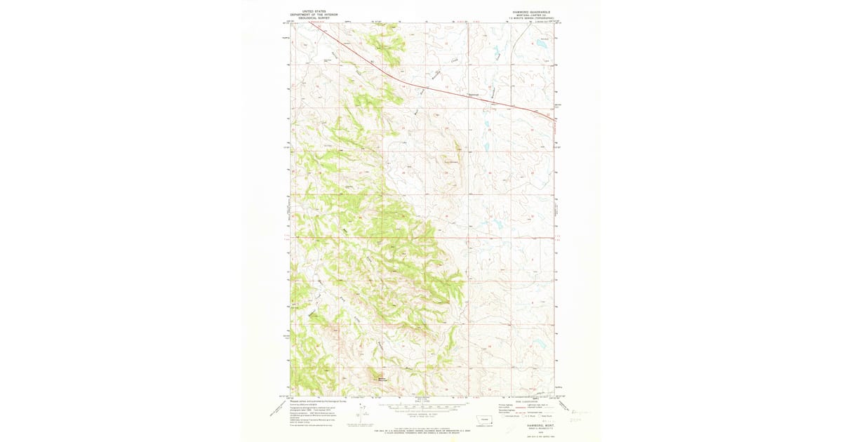 1970 Map of Hammond, Carter County, MT — High-Res | Pastmaps